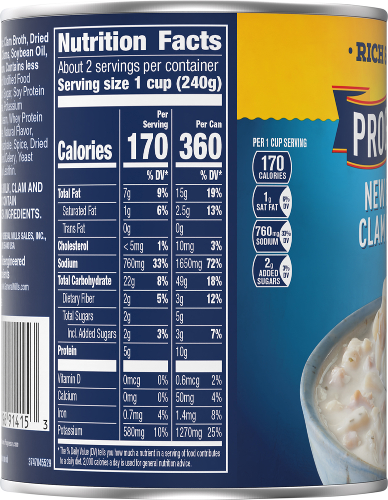 Progresso Soup, Clam Chowder, New England, Rich & Hearty-Planogram-Left