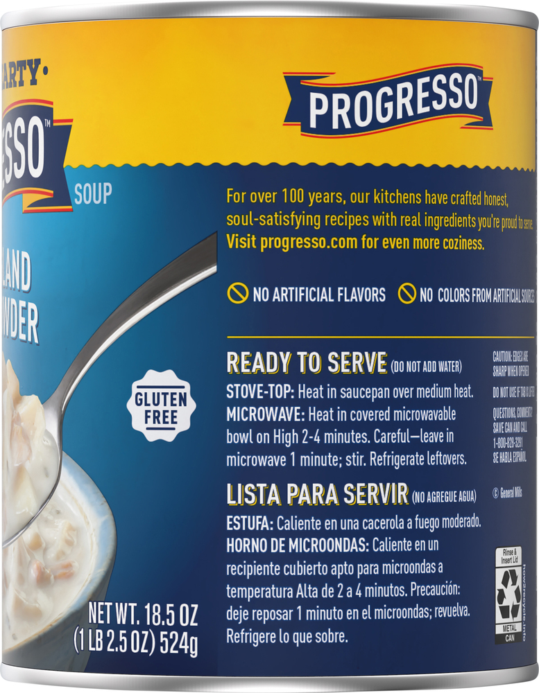 Progresso Soup, Clam Chowder, New England, Rich & Hearty-Planogram-Right