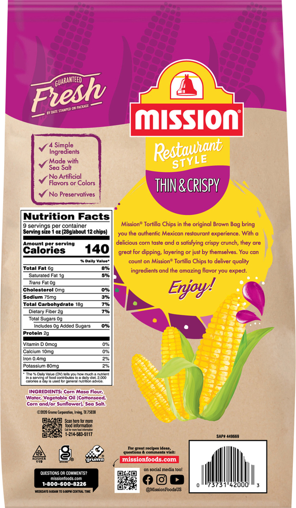 Mission Tortilla Chips, Restaurant Style-Planogram-Back