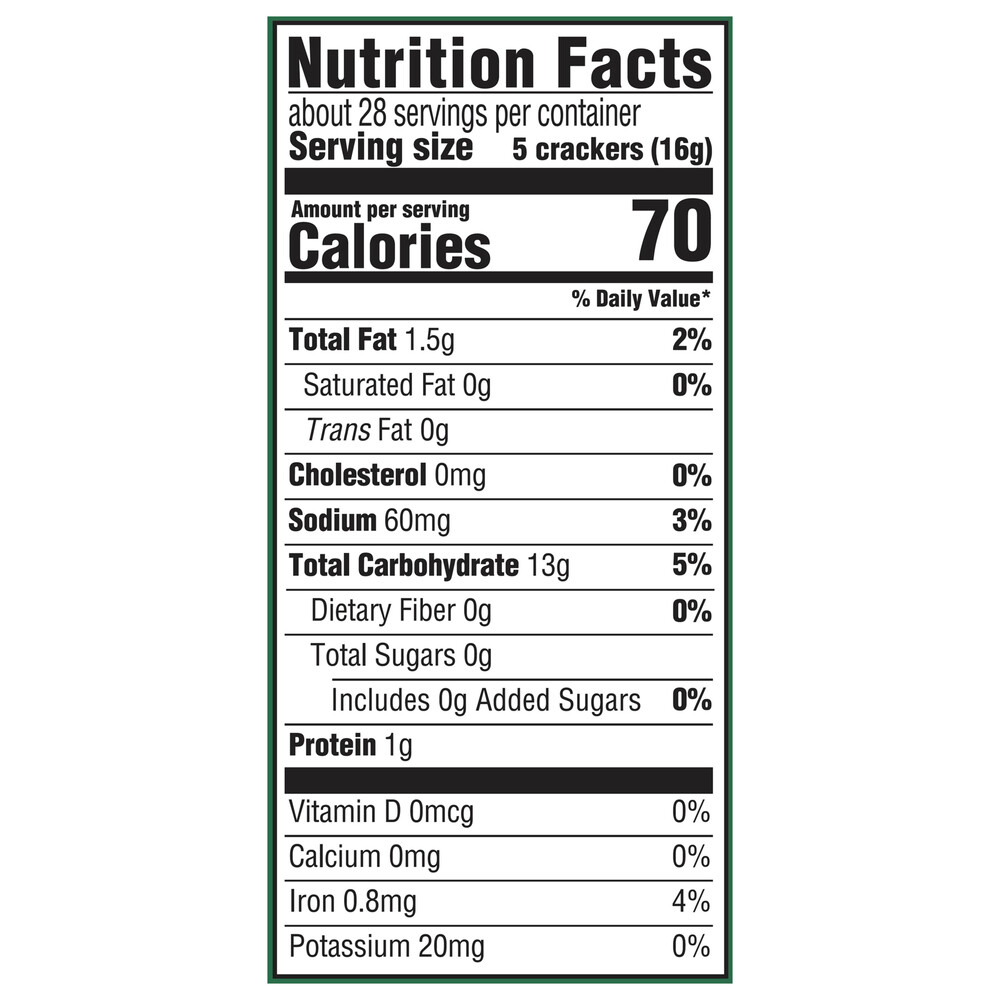 Premium Plus Unsalted Crackers Nutrition Facts at Fred Joe blog