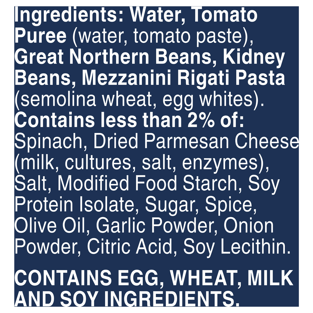 Progresso Soup, Bean & Pasta, Italian-Style-Ingredients