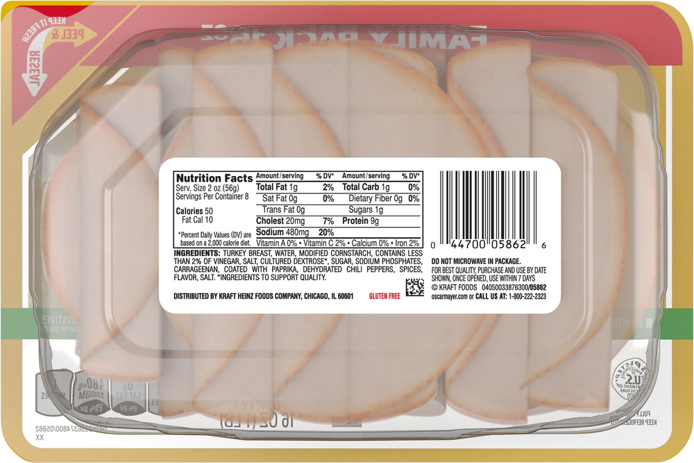 Oscar Mayer Deli Fresh Turkey Breast, Mesquite Smoked, Family Pack ...