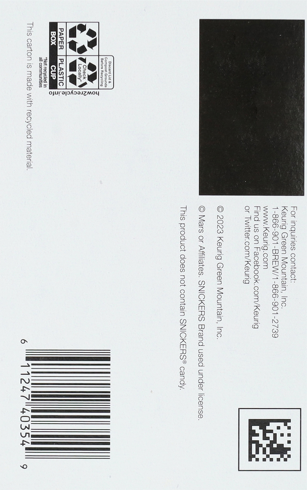 The Original Donut Shop Snickers Coffee K-Cup Pods-Planogram-Back