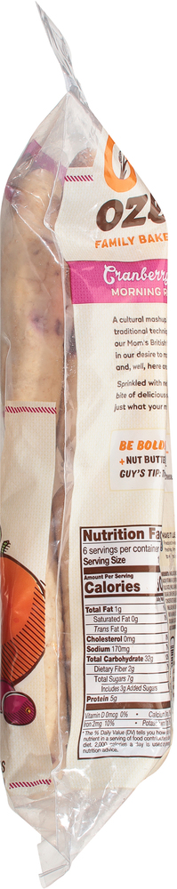 Ozery Morning Rounds Breakfast Buns, Fruit & Grain, Cranberry Orange ...