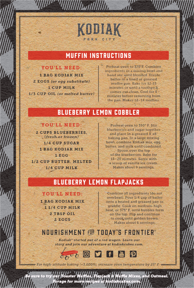 Kodiak Muffin Mix, Protein-Packed, Blueberry Lemon-Planogram-Back