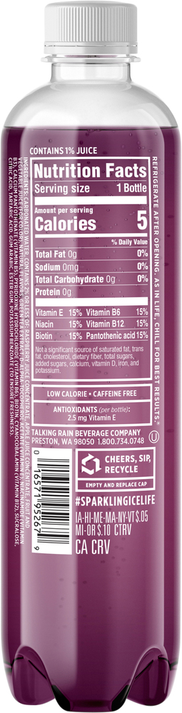 Sparkling Ice Zero Sugar Grape Raspberry Sparkling Water-Planogram-Back