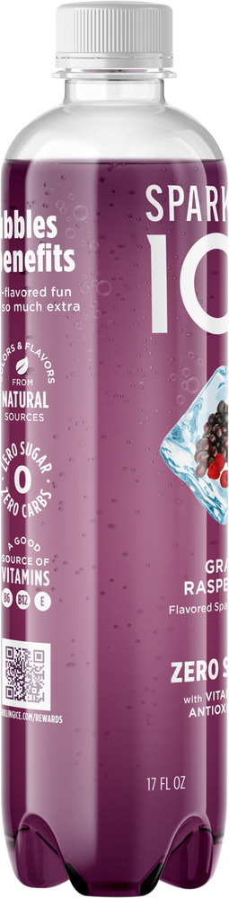 Sparkling Ice Sparkling Water, Zero Sugar, Grape Raspberry Flavored-Planogram-Left