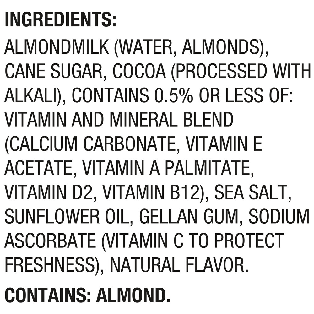 Silk Almondmilk, Dark Chocolate-Ingredients