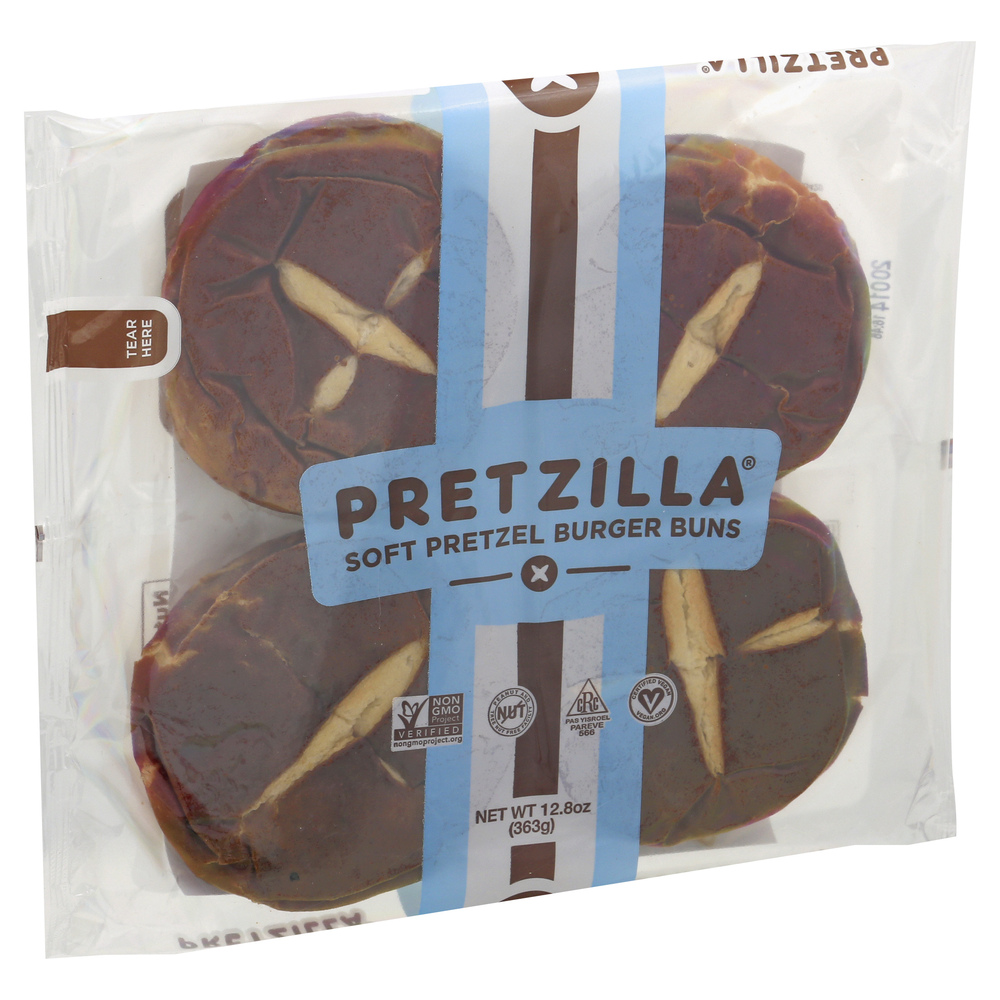 Pretzilla Burger Buns, Soft Pretzel-Main