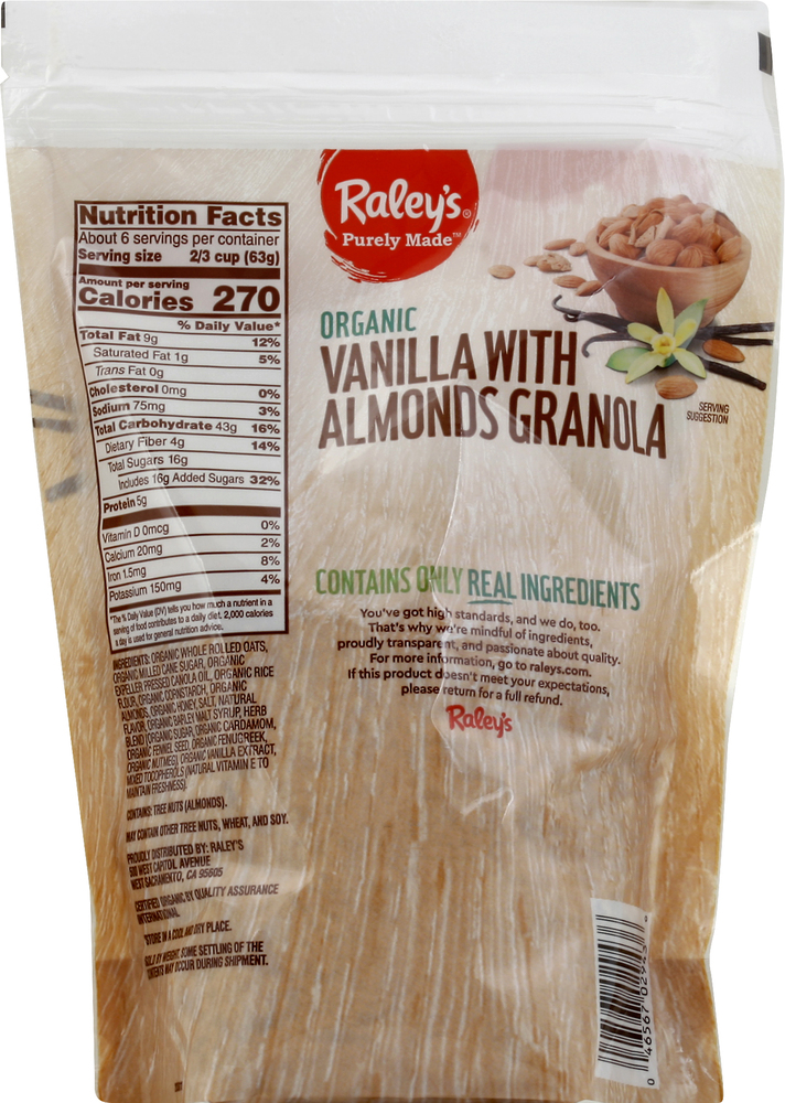 Raley's Purely Made Organic Vanilla With Almonds Granola-Planogram-Back