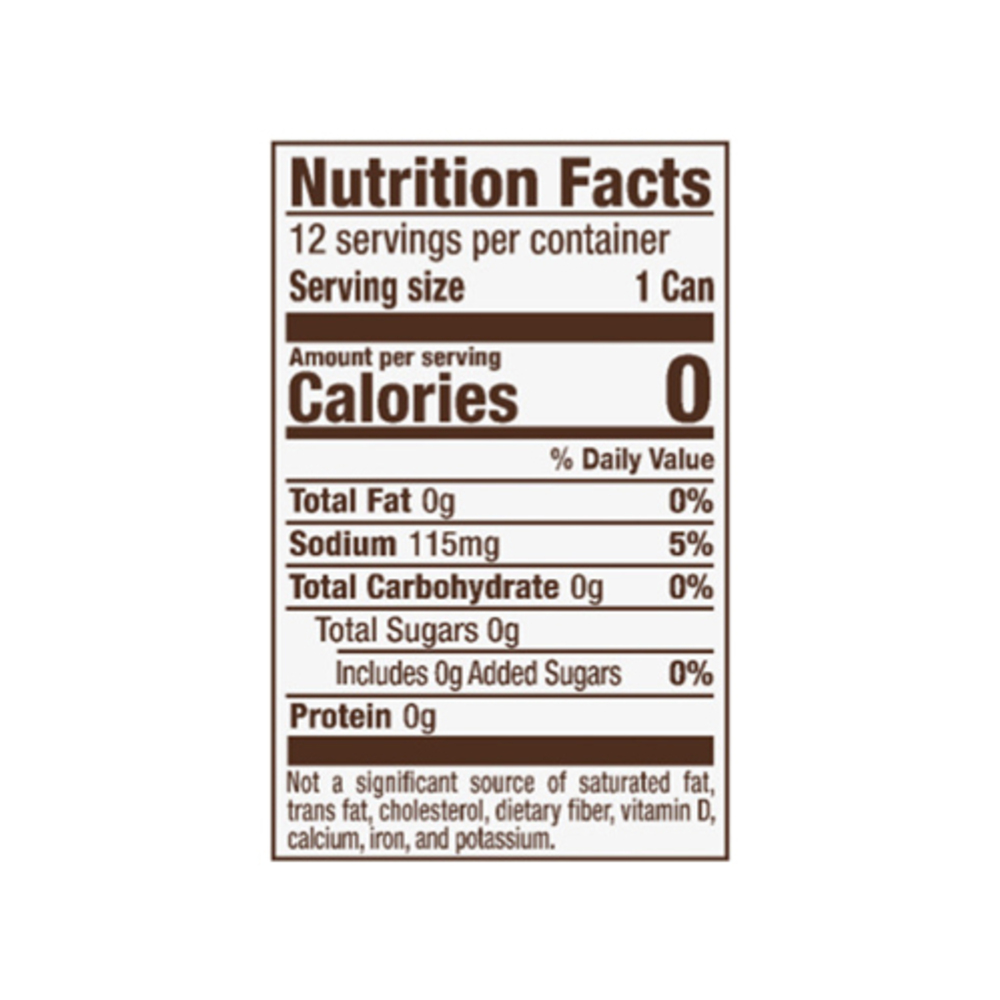 A&W Root Beer, Zero Sugar, 12 Pack-Nutrition-Facts