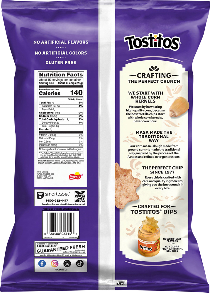 Tostitos Tortilla Chips, Original, Scoops, Party Size-Planogram-Back
