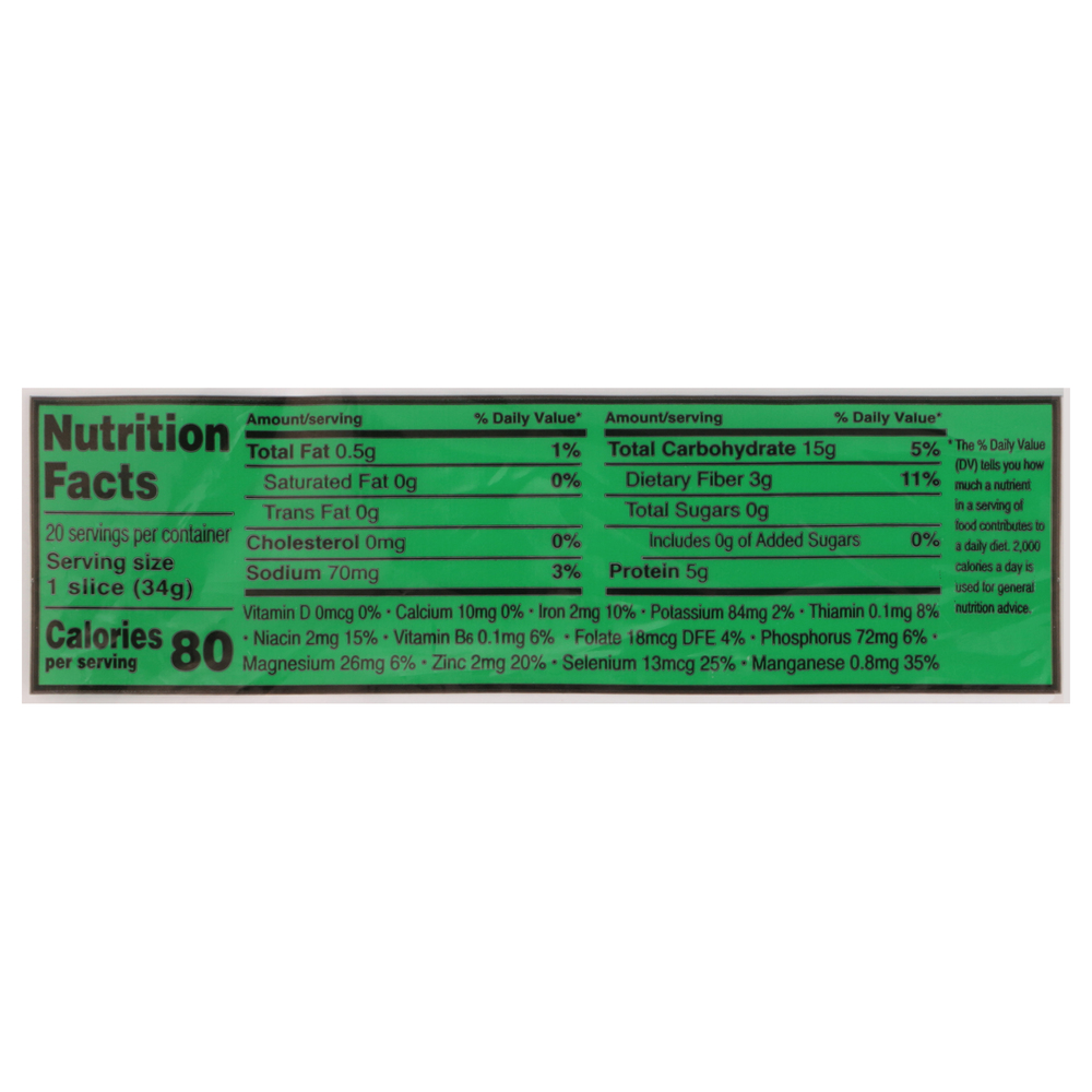 Ezekiel Sesame Bread Nutrition Label at Rose Hutchinson blog