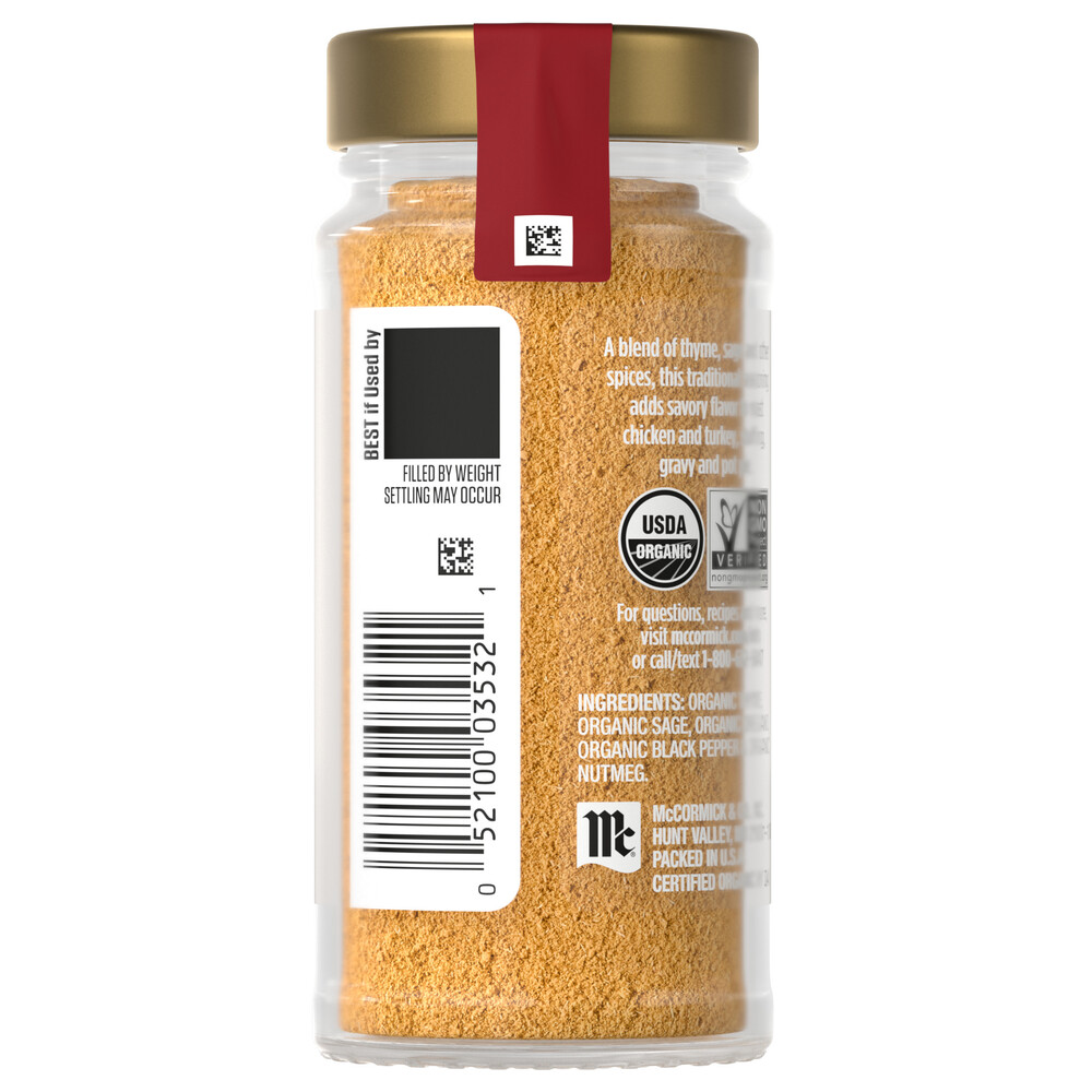 McCormick Gourmet Organic Poultry Seasoning-Planogram-Back
