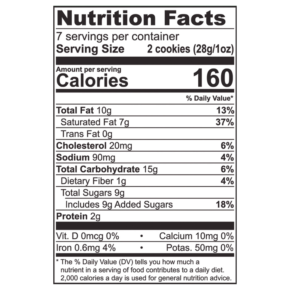 Tate's Bake Shop Cookies, Coconut Crisp-Nutrition-Facts