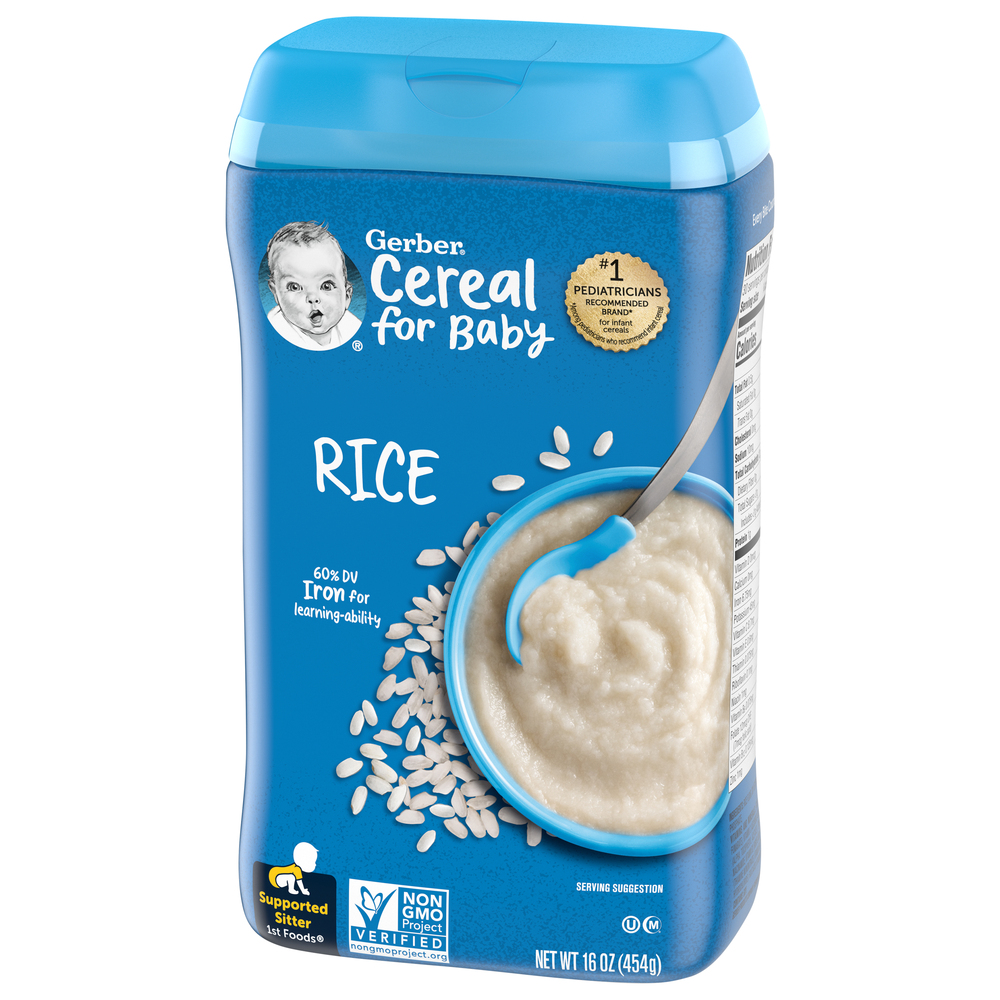 Gerber Cereal for Baby Cereal Rice Supported Sitter 1st Foods