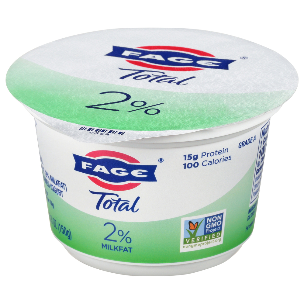Fage Total Yogurt, Reduced Fat, Strained, Greek-Front-Right-Elevated