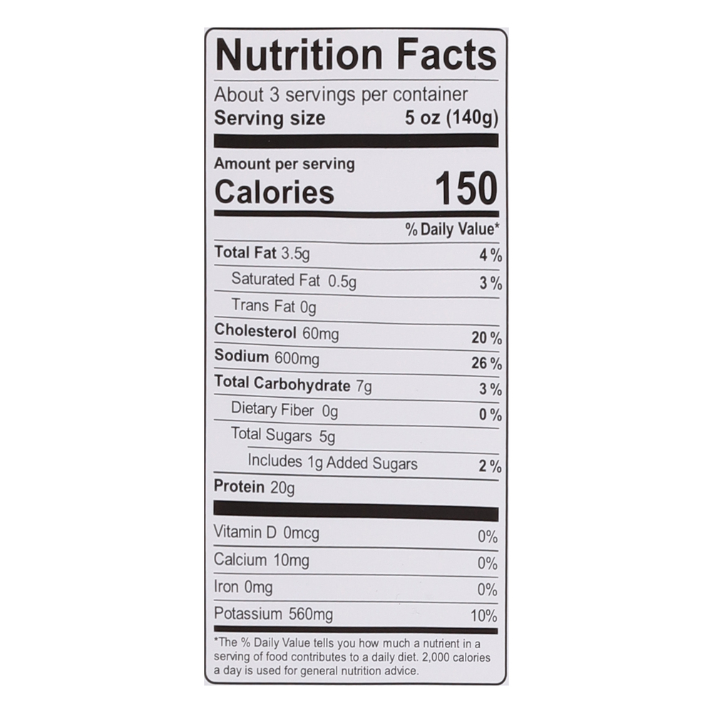 Kevin's Natural Foods Paleo Korean BBQ-Style Chicken-Nutrition-Facts