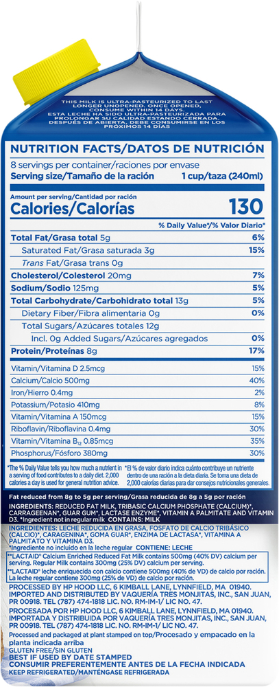 Lactaid Milk, 2% Reduced Fat, Lactose Free, Calcium Enriched-Planogram ...