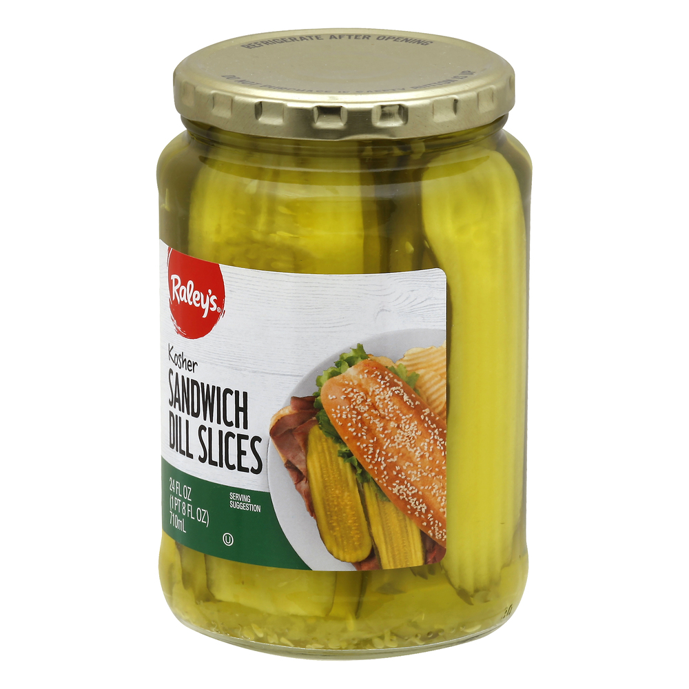 Raley's Kosher Sandwich Dill Slices-Front-Right-Elevated