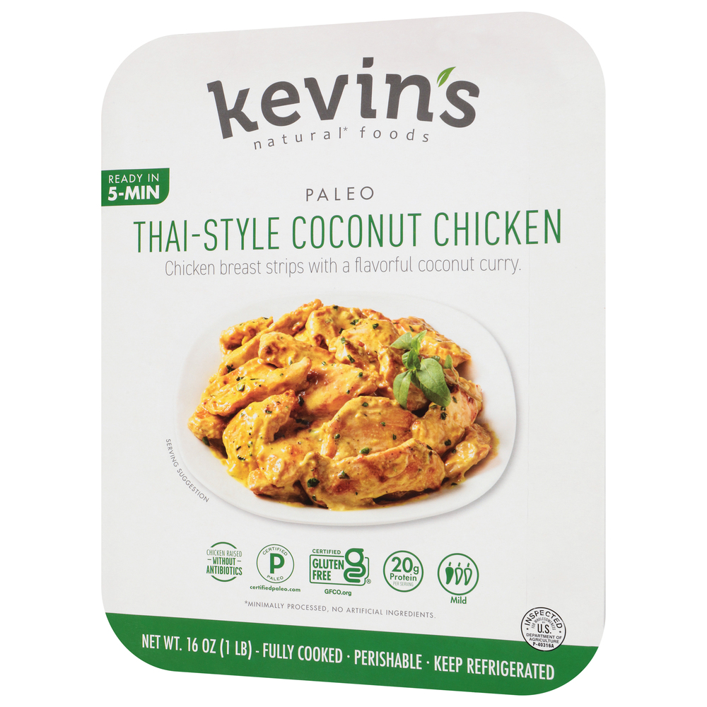 Kevin's Natural Foods Coconut Chicken, Thai-Style, Mild-Front-Right ...