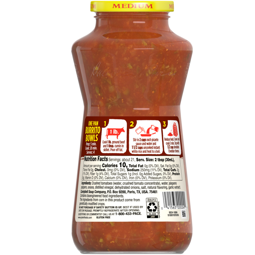 Pace Sauce, Picante, Medium-Planogram-Back