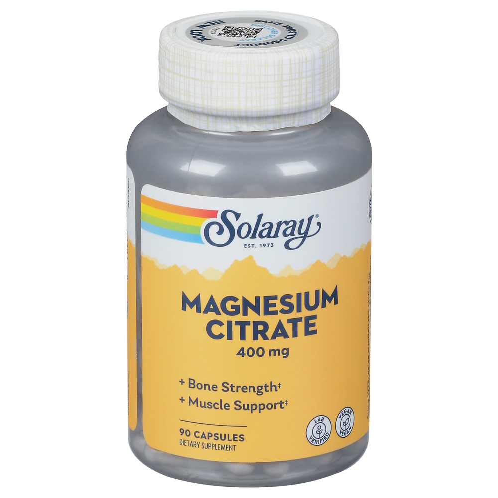 Solaray Magnesium Citrate, 400 mg, Capsules-Main
