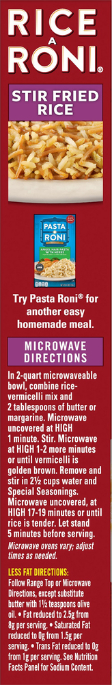 Rice A Roni Rice Vermicelli Stir Fried Rice 6.2 Oz-Planogram-Left
