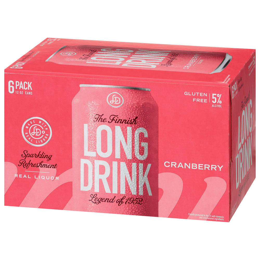 The Finnish Long Drink Gluten Free Cranberry Gin-Front-Right-Elevated
