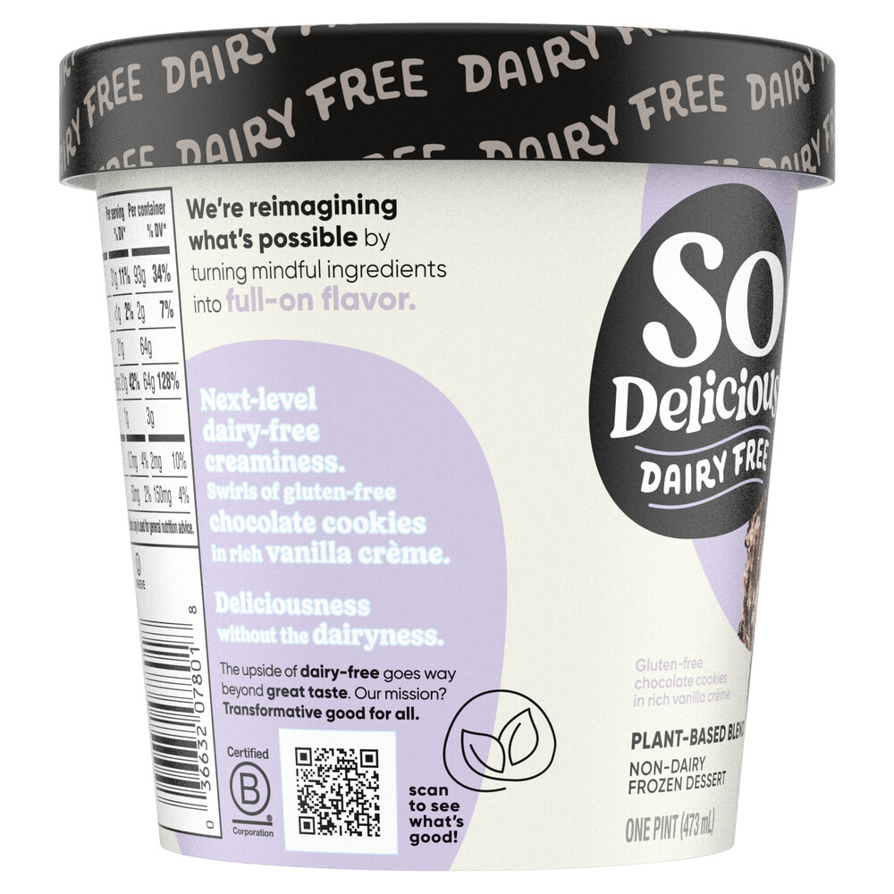 So Delicious Dairy Free Vegan Cookies and Creme Wondermilk Frozen ...