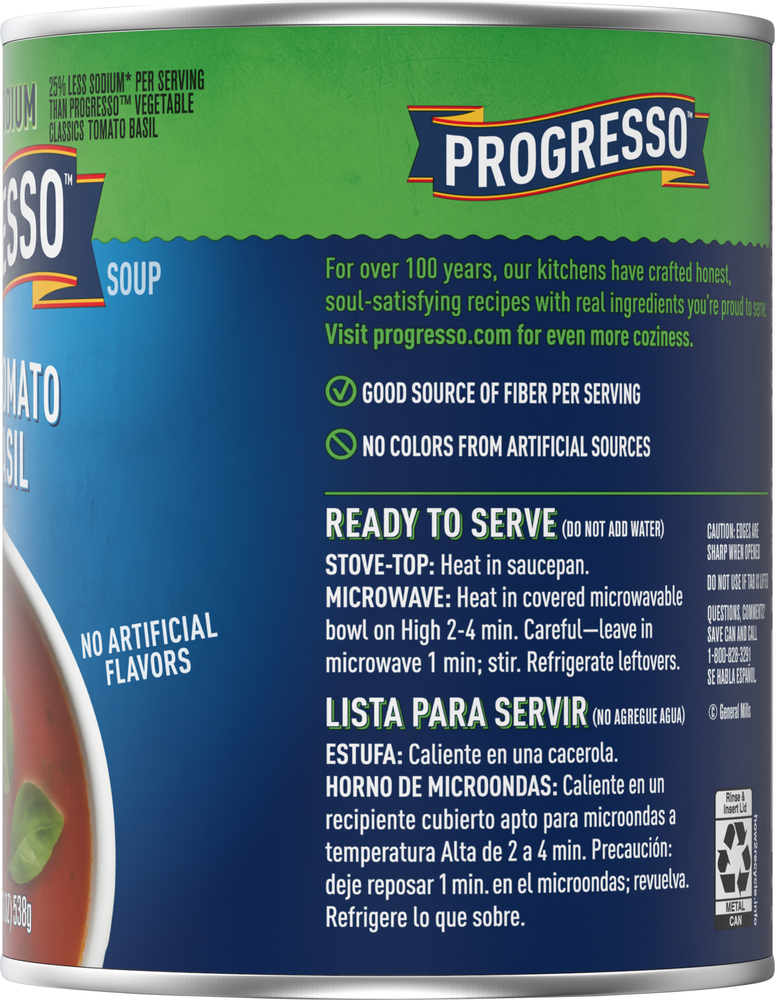 Progresso Soup, Reduced Sodium, Creamy Tomato with Basil-Planogram-Right