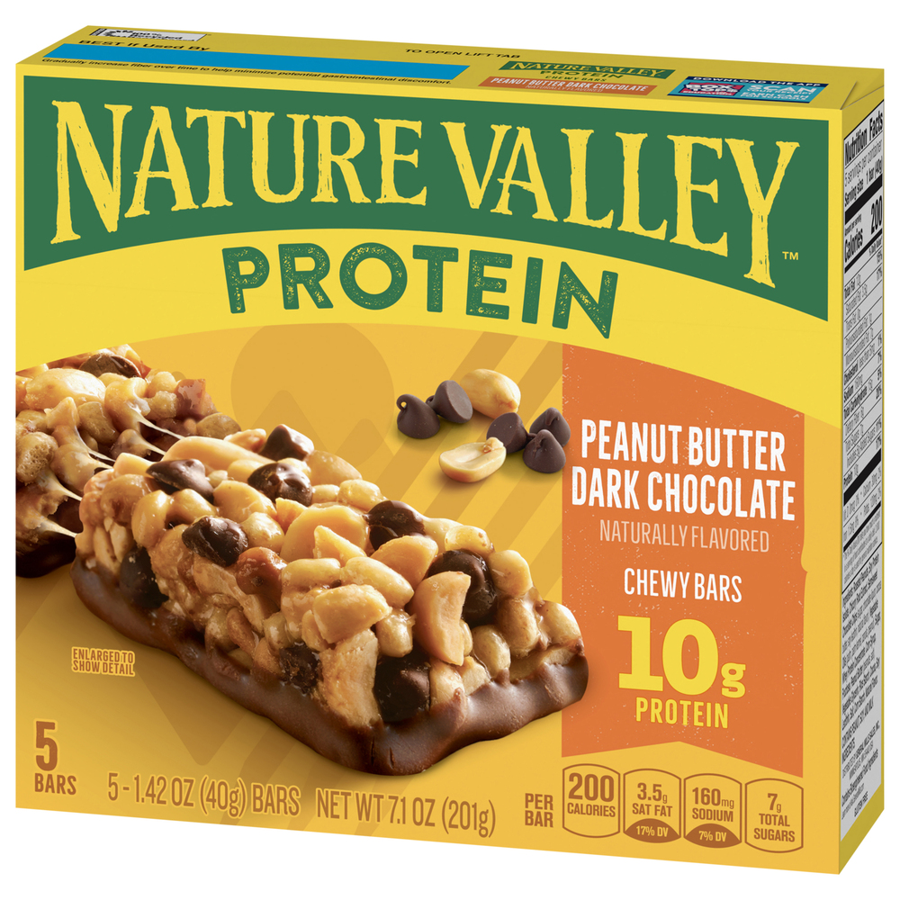 Nature Valley Chewy Bars, Peanut Butter Dark Chocolate, Protein-Front ...