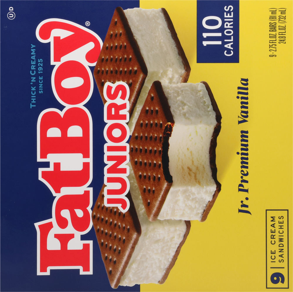 FatBoy Ice Cream Sandwiches, Jr. Premium Vanilla, Juniors-Planogram-Back