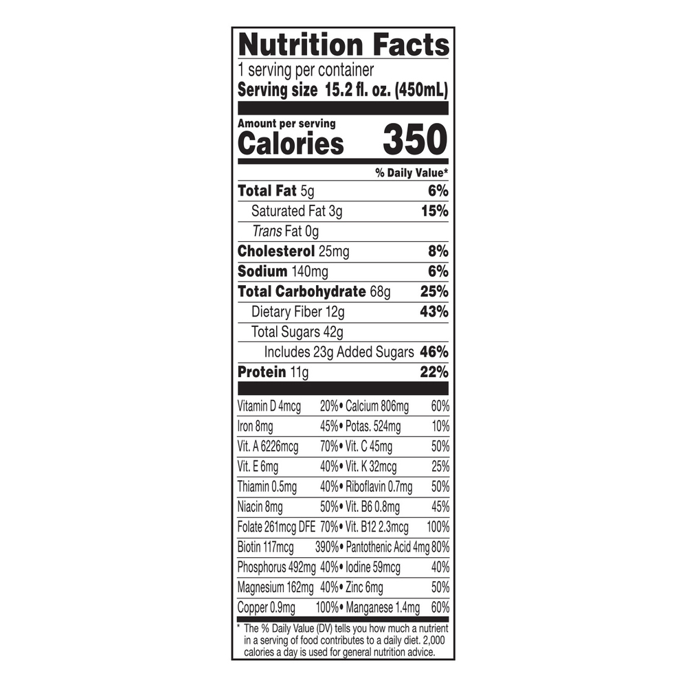 Bolthouse Farms Breakfast Smoothie, Peach Parfait-Nutrition-Facts