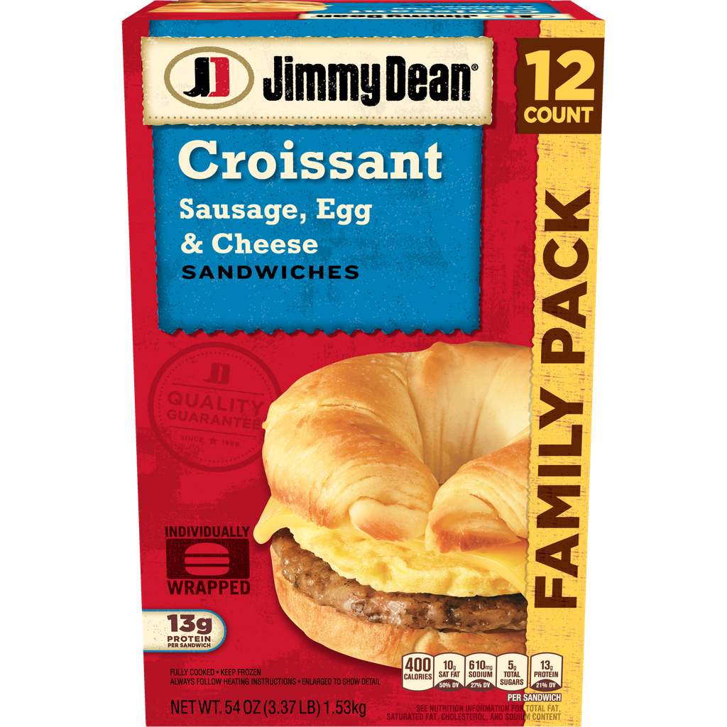 Jimmy Dean Sandwiches, Sausage, Egg & Cheese, Croissant, Family Pack-Hero