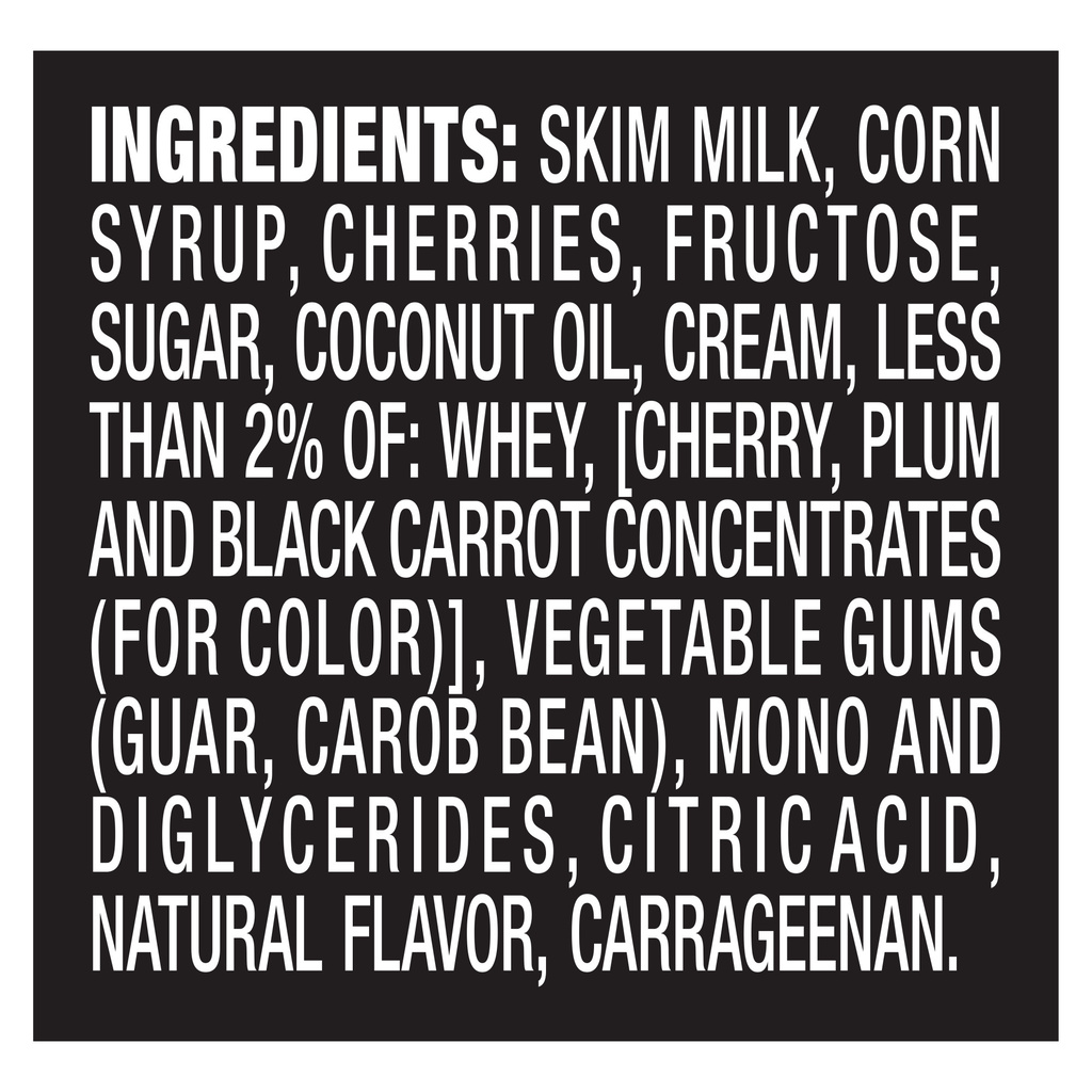 Breyers Frozen Dairy Dessert, Cherry Vanilla-Ingredients