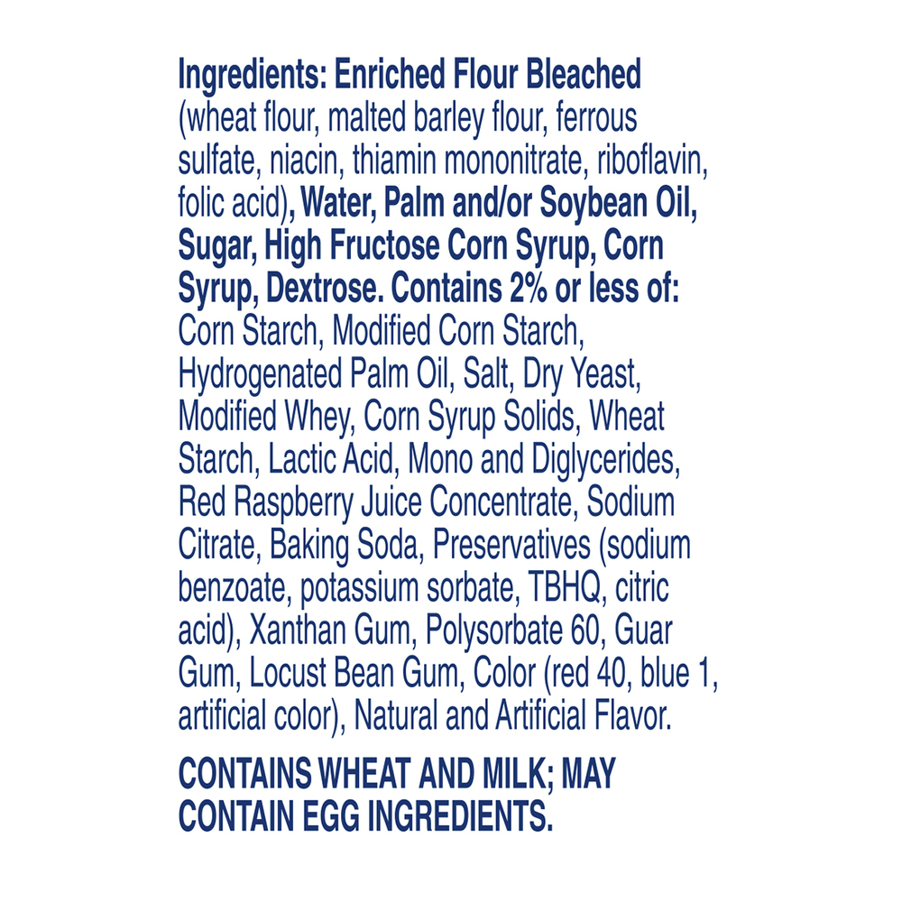 Pillsbury Toaster Strudel Toaster Pastries, Raspberry-Ingredients