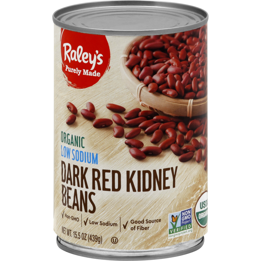Raley's Purely Made Organic Low Sodium Dark Red Kidney Beans-Main
