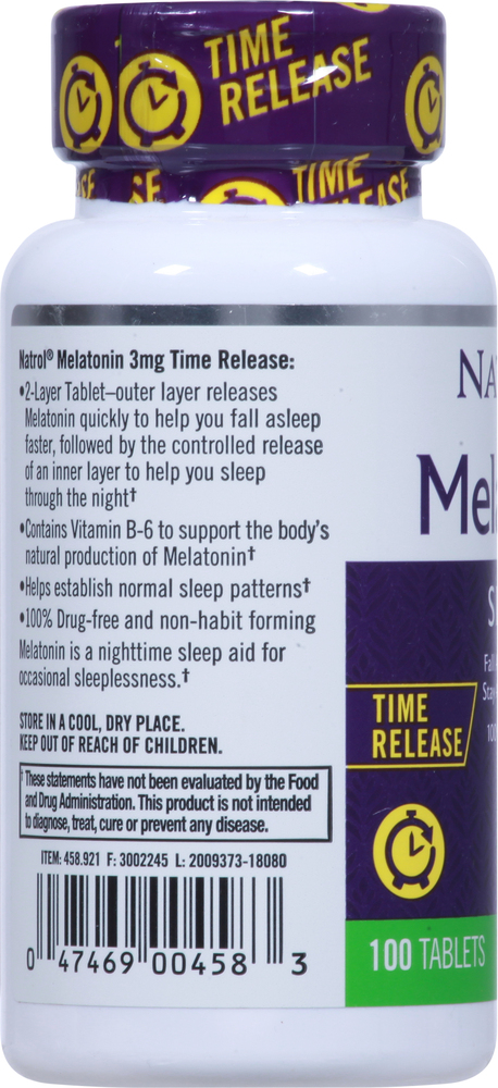 Natrol Melatonin Time Release Tablets 3 Mg 100 Tablets Amazon.com: