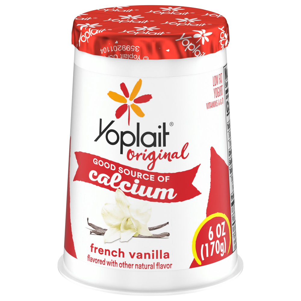Yoplait Original Yogurt, Low Fat, French Vanilla-Front-Right-Elevated