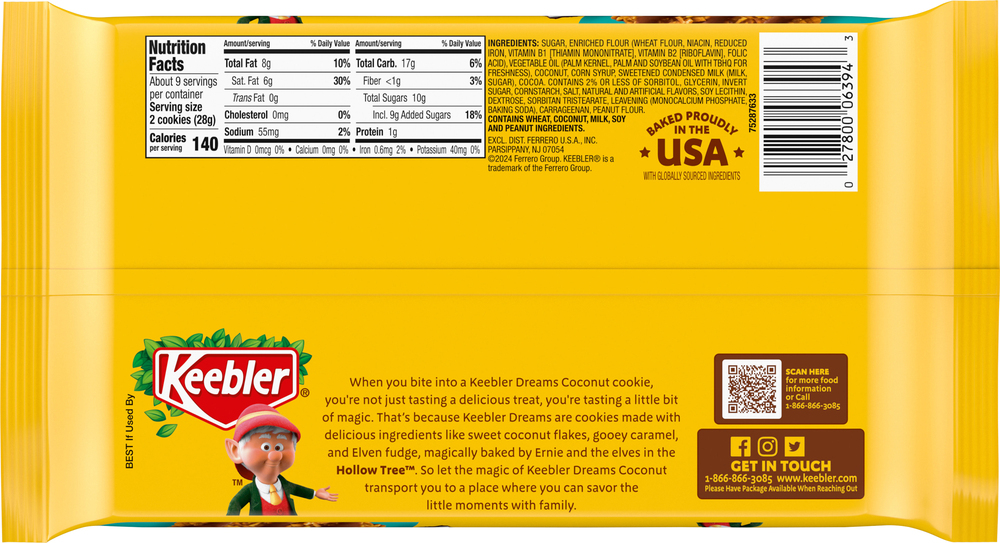 Keebler Coconut Dreams Coconut Dreams Cookies, Fudge, Coconut & Caramel ...