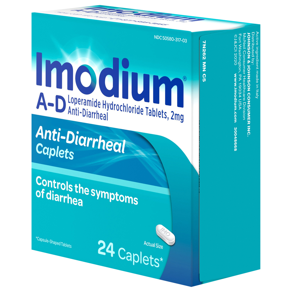 Imodium A-D Anti-Diarrheal, Caplets-Front-Right-Elevated