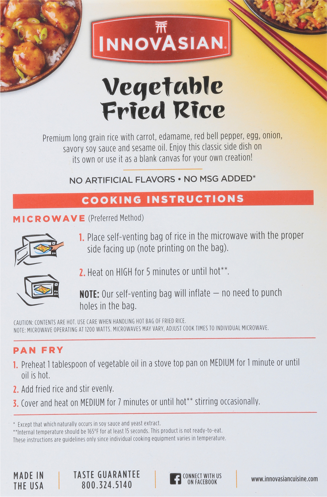 InnovAsian Fried Rice, Vegetable, Side Dish-Planogram-Back