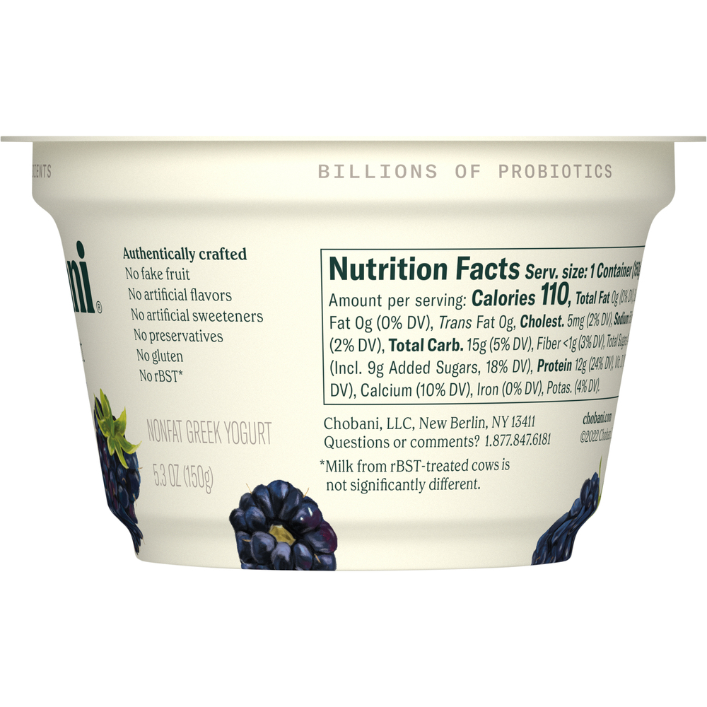 Chobani Yogurt, Nonfat, Greek, Blackberry-Planogram-Right