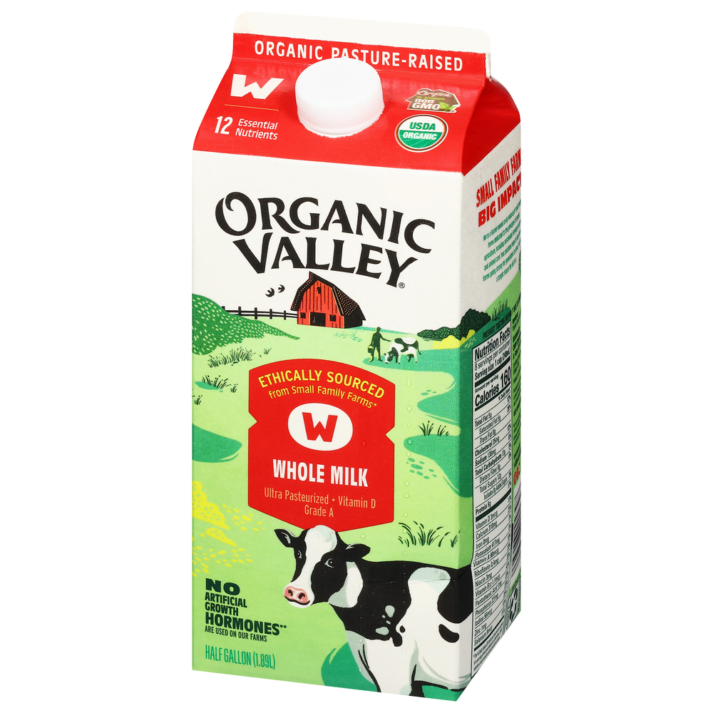Organic Valley Milk, Whole-Front-Right-Elevated