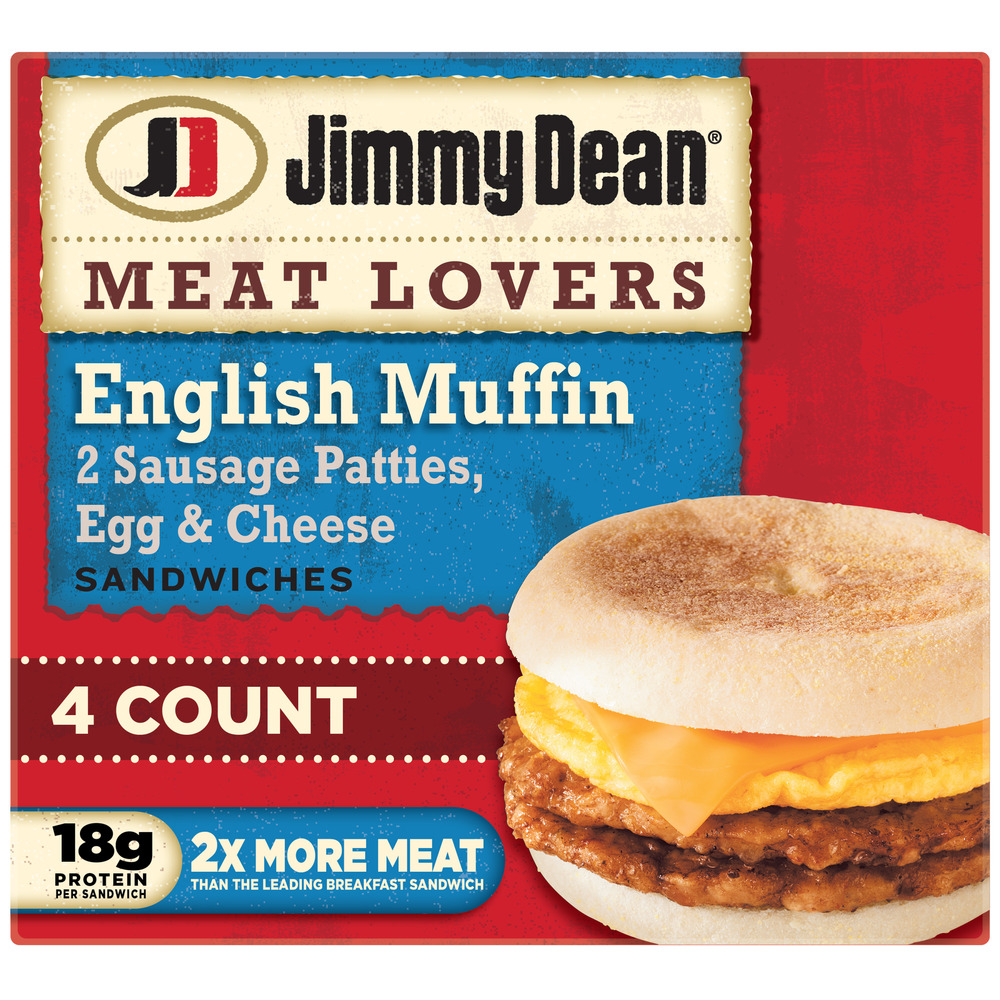 Jimmy Dean Jimmy Dean Meat Lovers English Muffin Breakfast Sandwiches ...