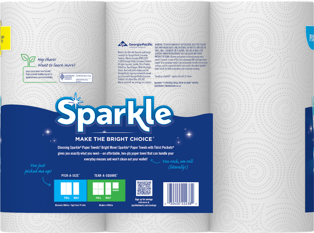 Sparkle Paper Towels, 2-Ply-Planogram-Back