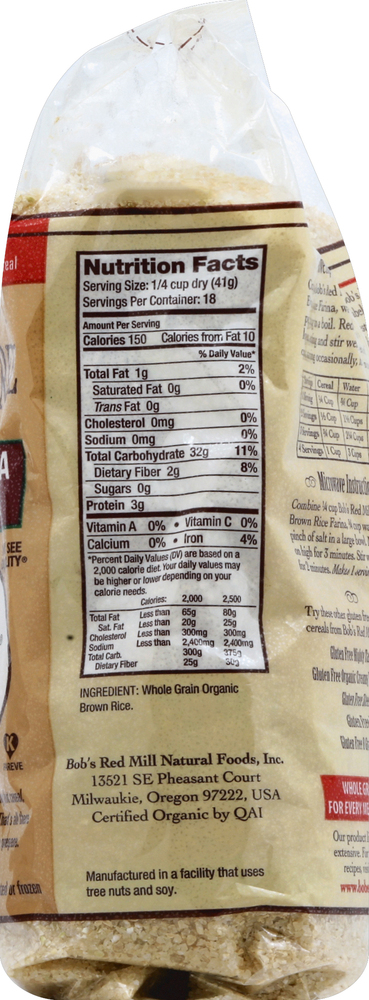 how to cook brown rice farina