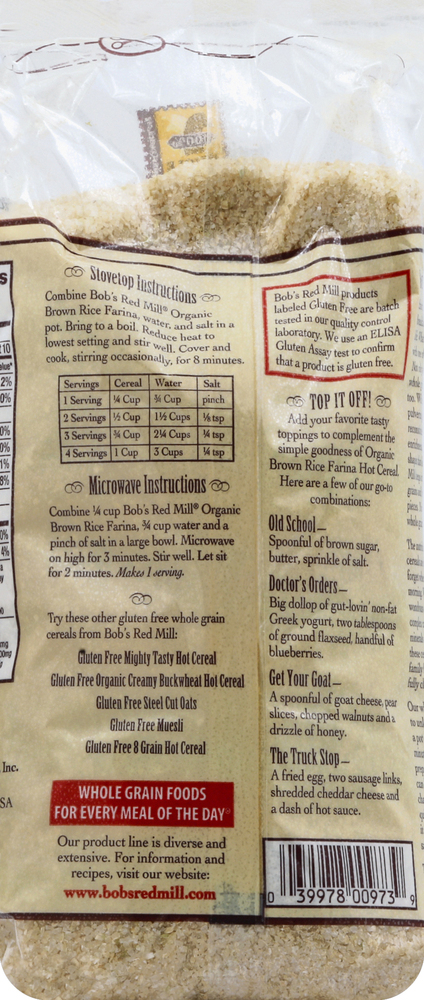 how to cook brown rice farina