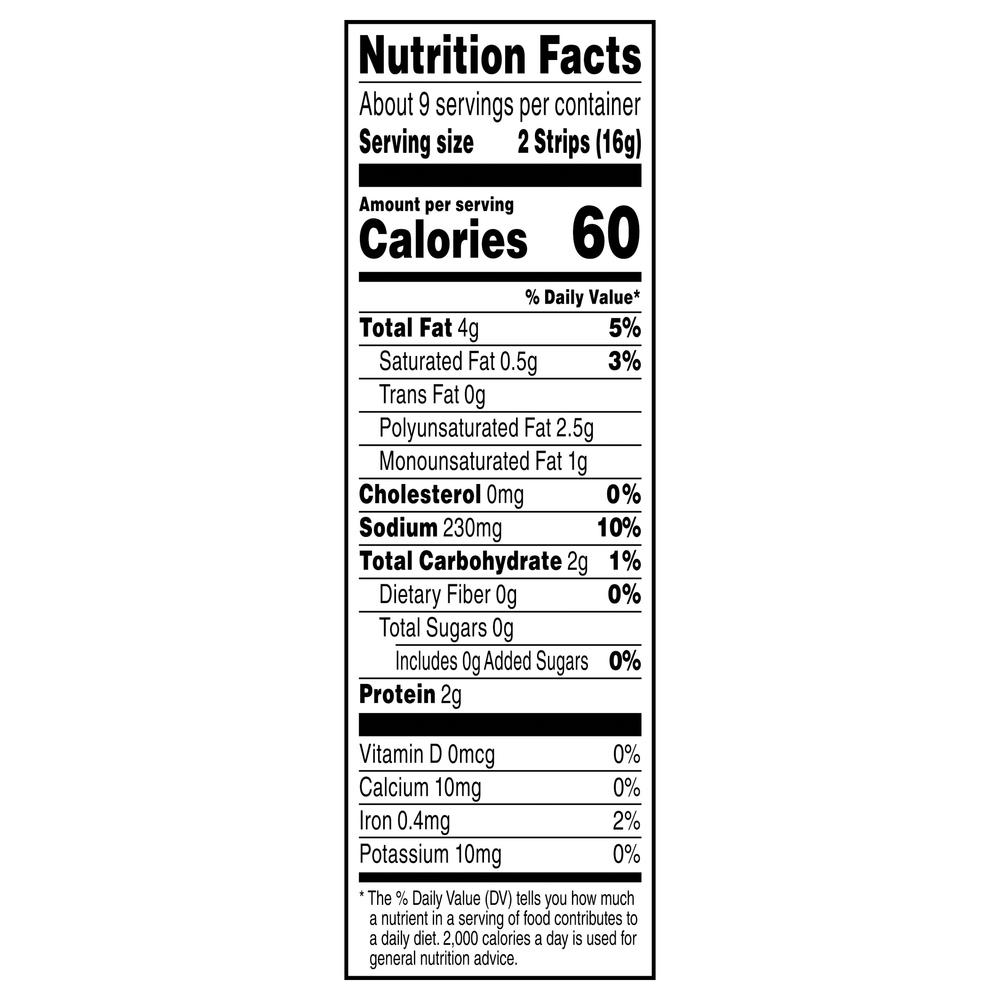 MorningStar Farms Bacon Strips, Plant Based-Nutrition-Facts